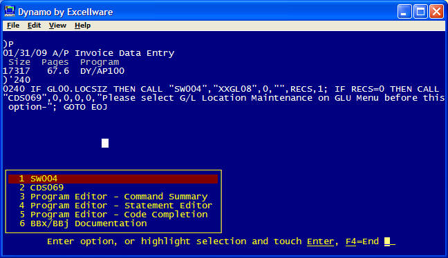 Program Editor - Code Completion Examples