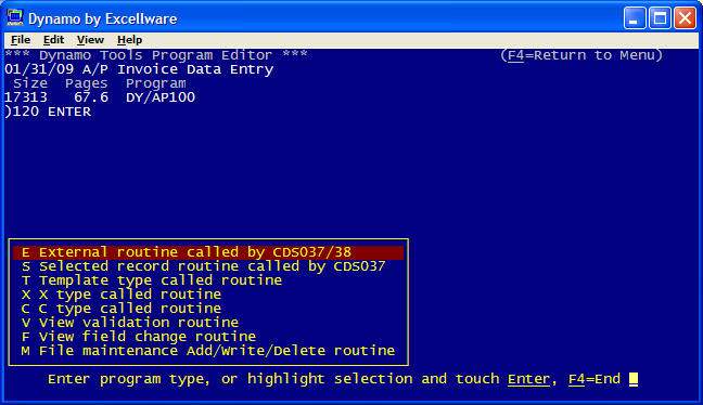 Program Editor - Code Completion Examples